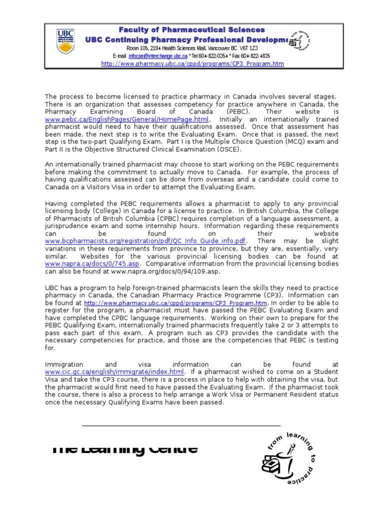 Pharmacist Licensing Process in Canada | PDF | Pharmacist | Pharmacy