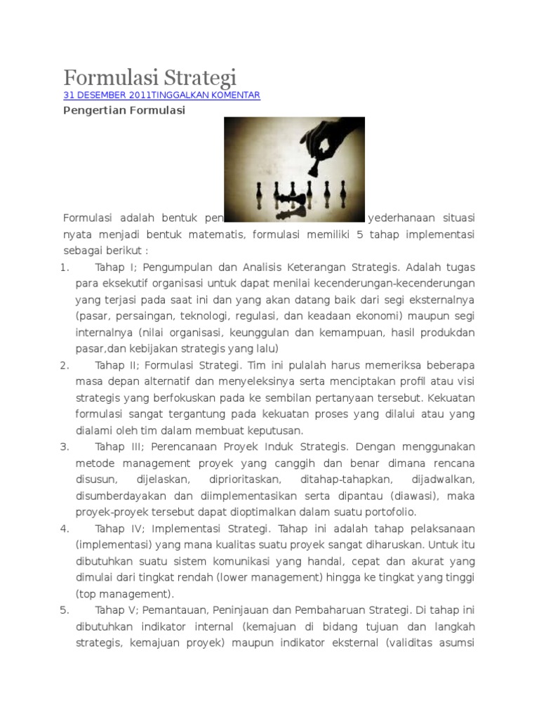 Formulasi Strategi | PDF