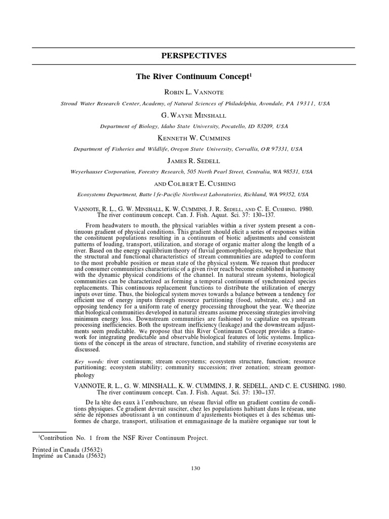 River Continuum Concept Overview | PDF | River | Ecosystem