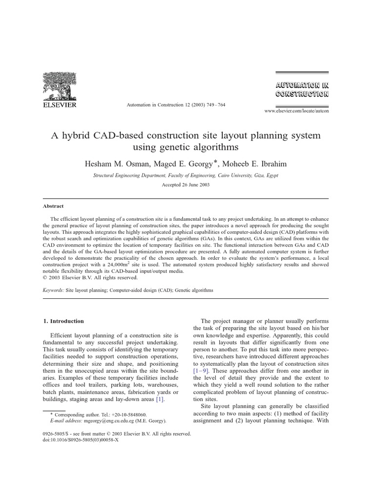 Site Layout | Download Free PDF | Mathematical Optimization | Computer Aided Design