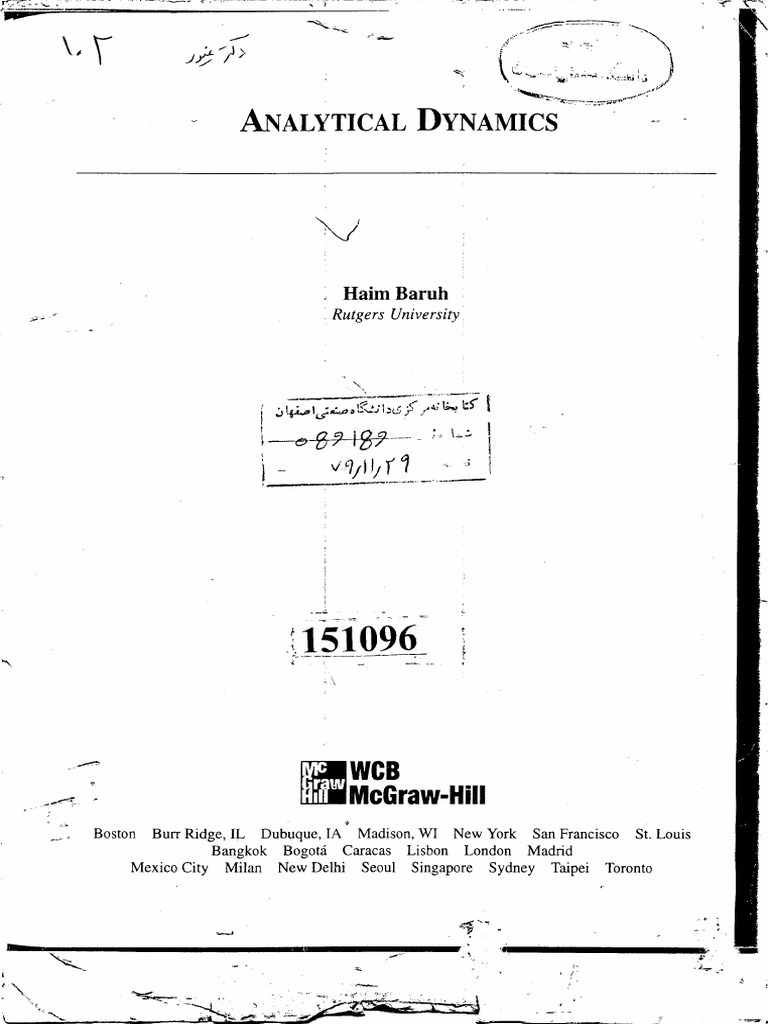 Analytical Dynamics | PDF | Lagrangian Mechanics | Kinematics