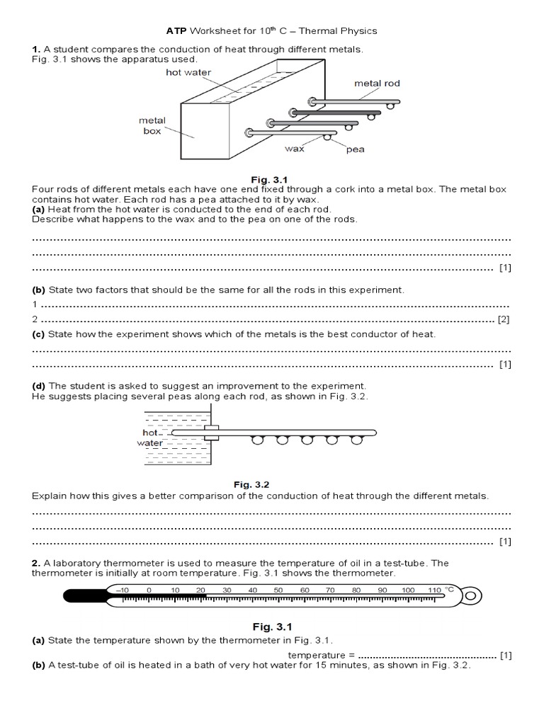 10c Atp Worksheet | Download Free PDF | Thermometer | Heat Capacity