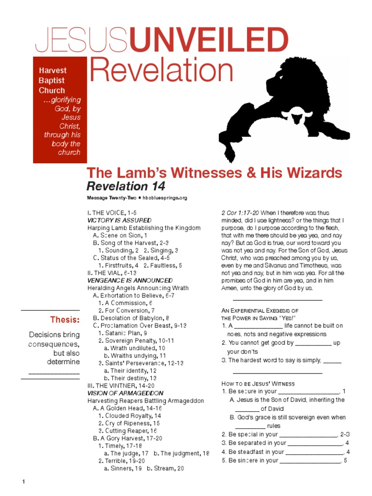 #22 Rev 14 Handout 041215 | PDF | Religious Belief And Doctrine ...