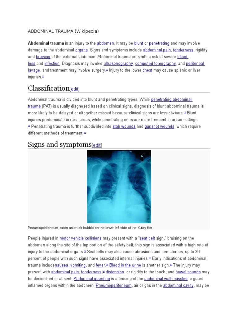 Overview of Abdominal Trauma Types | PDF | Major Trauma | Medical ...