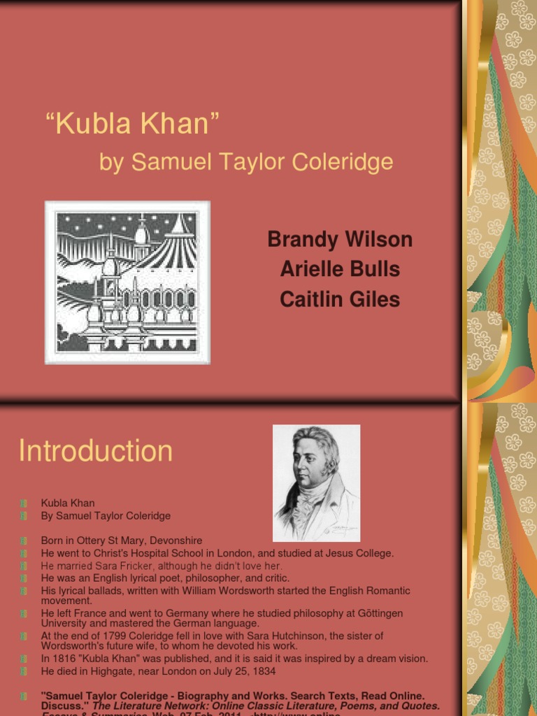 KUBLA KHAN.pdf | Samuel Taylor Coleridge | Poetry