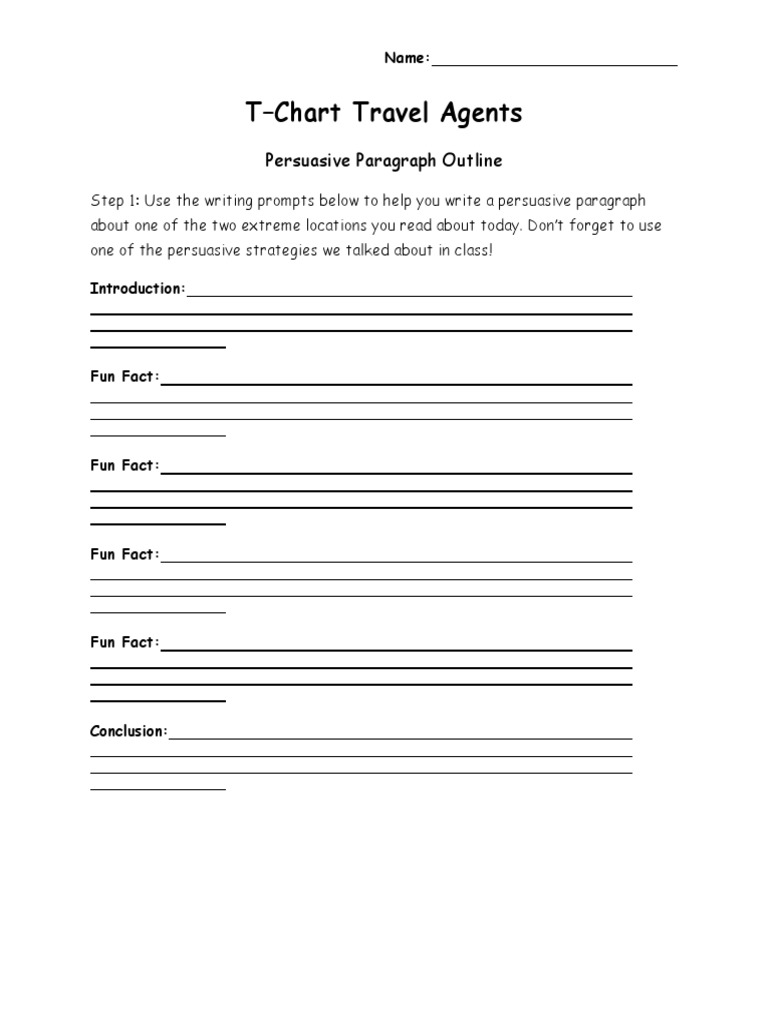 Persuasive Writing Outline for Travel Agents | PDF | Career & Growth ...