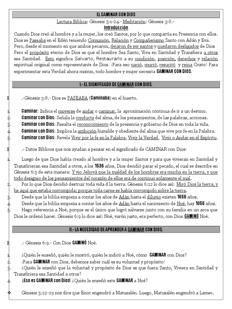 El Caminar Con Dios | PDF | Noé | Enoc (Ancestro de Noé)