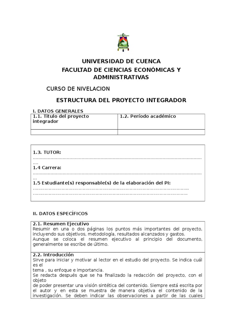 ESTRUCTURA PROYECTO INTEGRADOR | Metodología | Ciencia