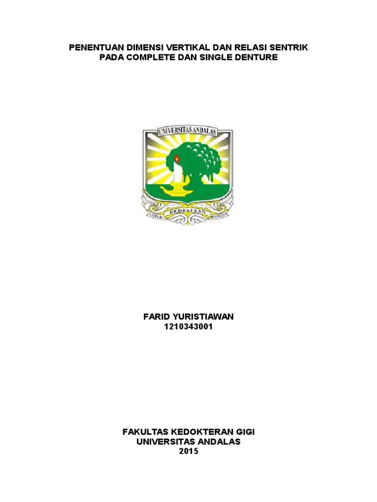 Dimensi Vertikal dan Relasi Sentrik Denture | PDF