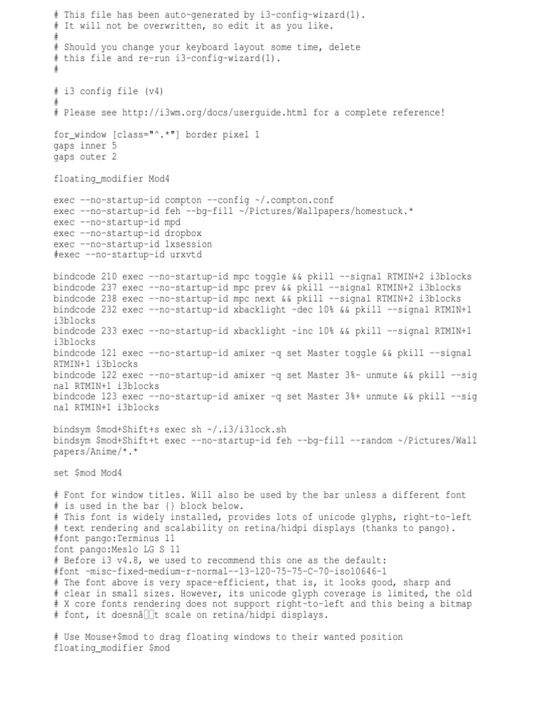 i3 Window Manager Config Guide | PDF | Media Technology | Graphic Design