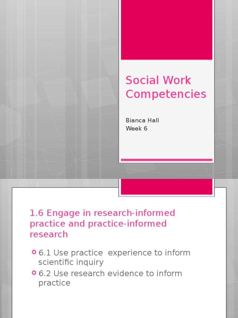 Social Work Competencies 6 | PDF | Science & Mathematics