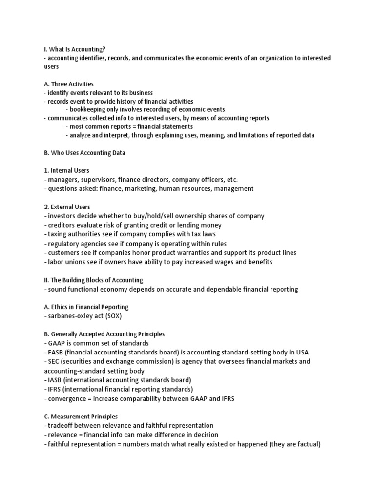 Accounting Principles Chapter 1 Notes | PDF | Generally Accepted ...