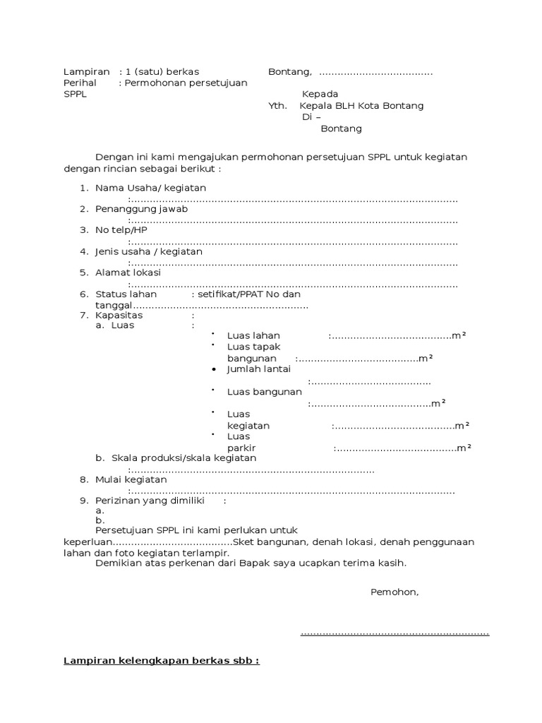 Formulir SPPL | PDF | Hukum