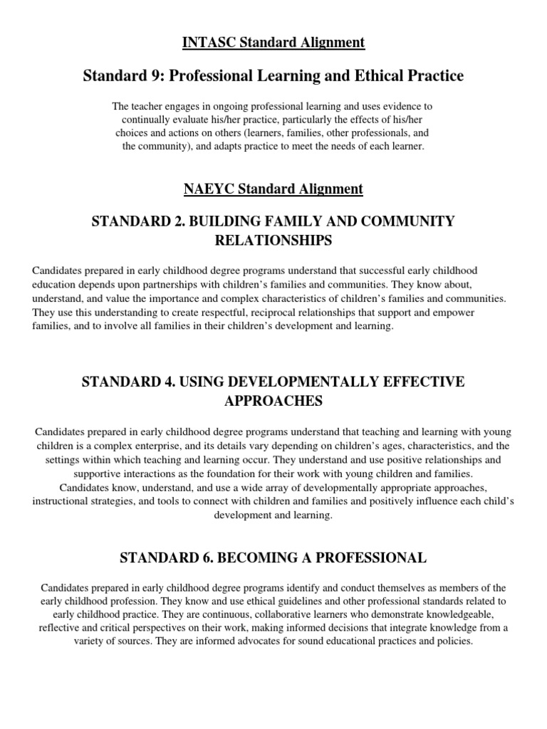 Standard 9 With Artifacts | PDF | Early Childhood Education | Childhood