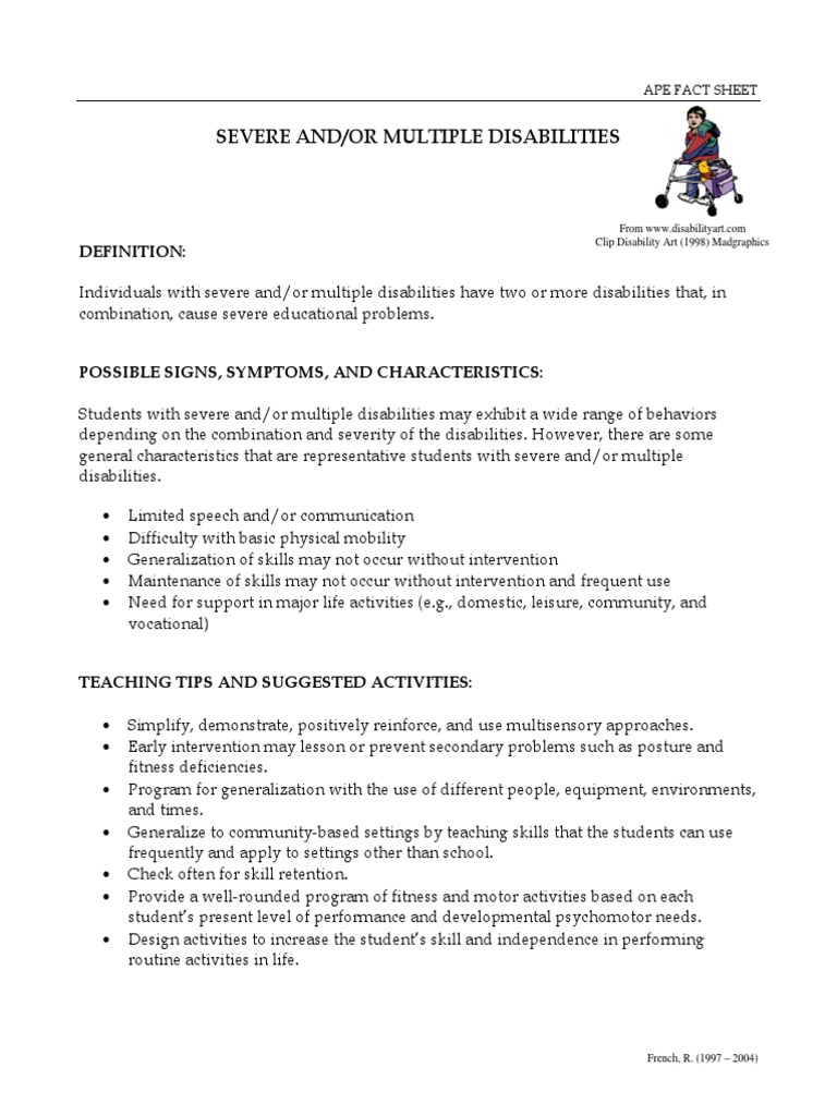 Severe Multiple Disabilities | PDF | Wellness