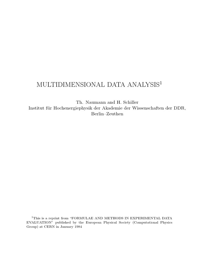Multidimensional Data Analysis | PDF | Cluster Analysis | Matrix ...