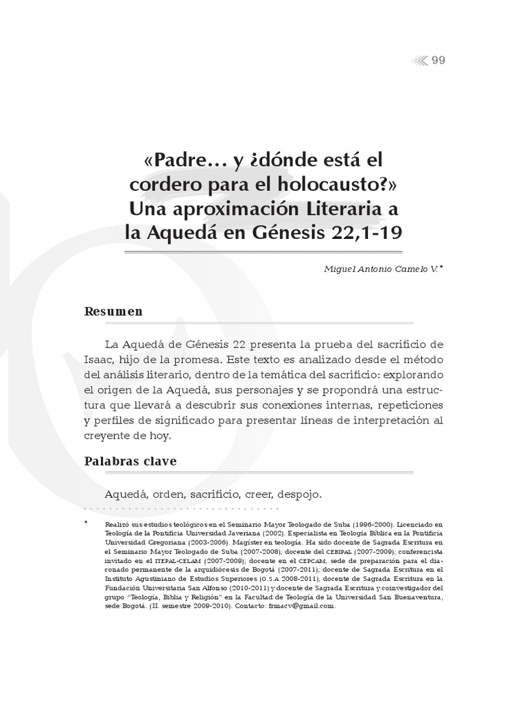 Génesis 22, 1-19 | PDF | Abrahán | Biblia