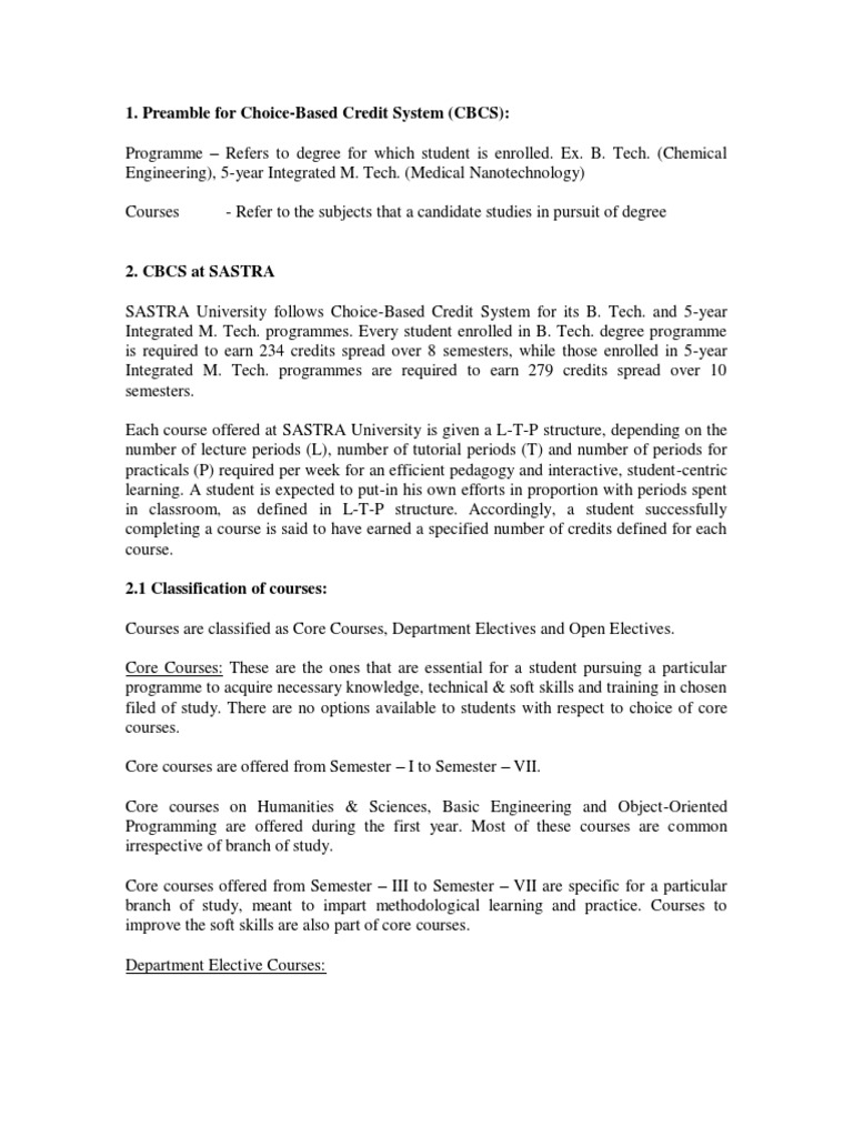 Choice Based Credit System | PDF | Academic Degree | Academia