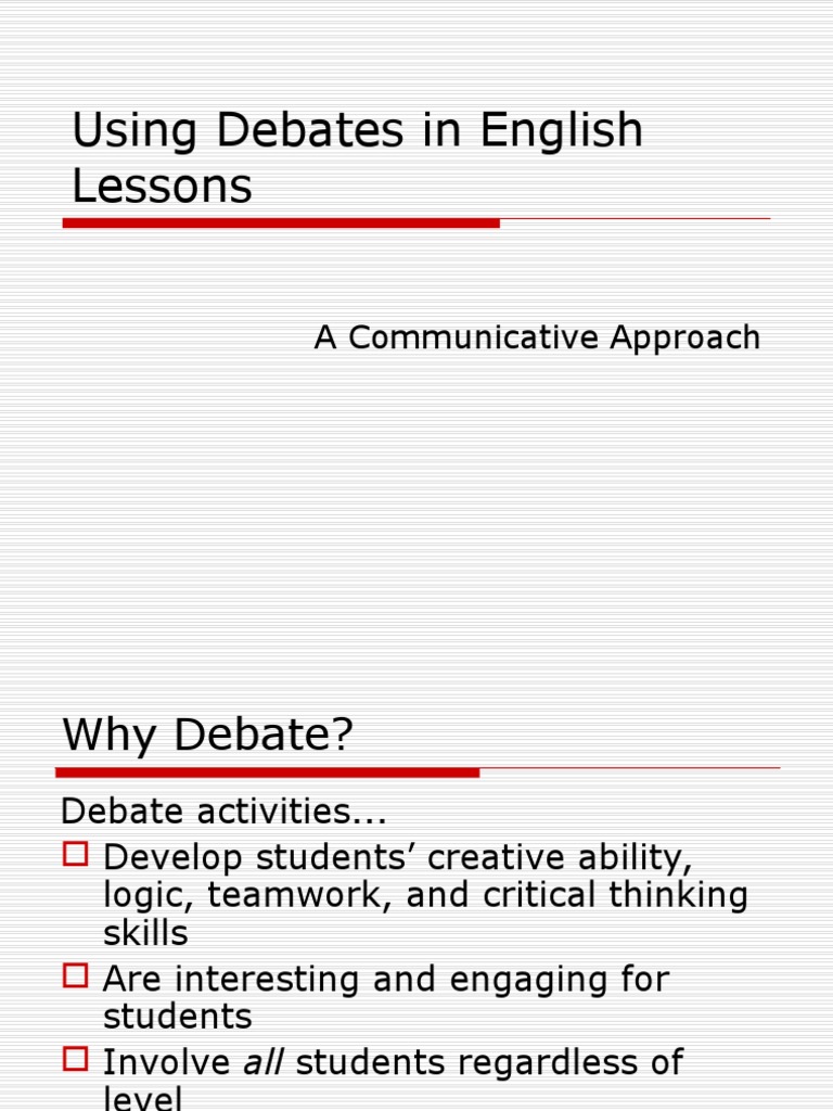 Using Debates in English Lessons | PDF | Argument | English Language