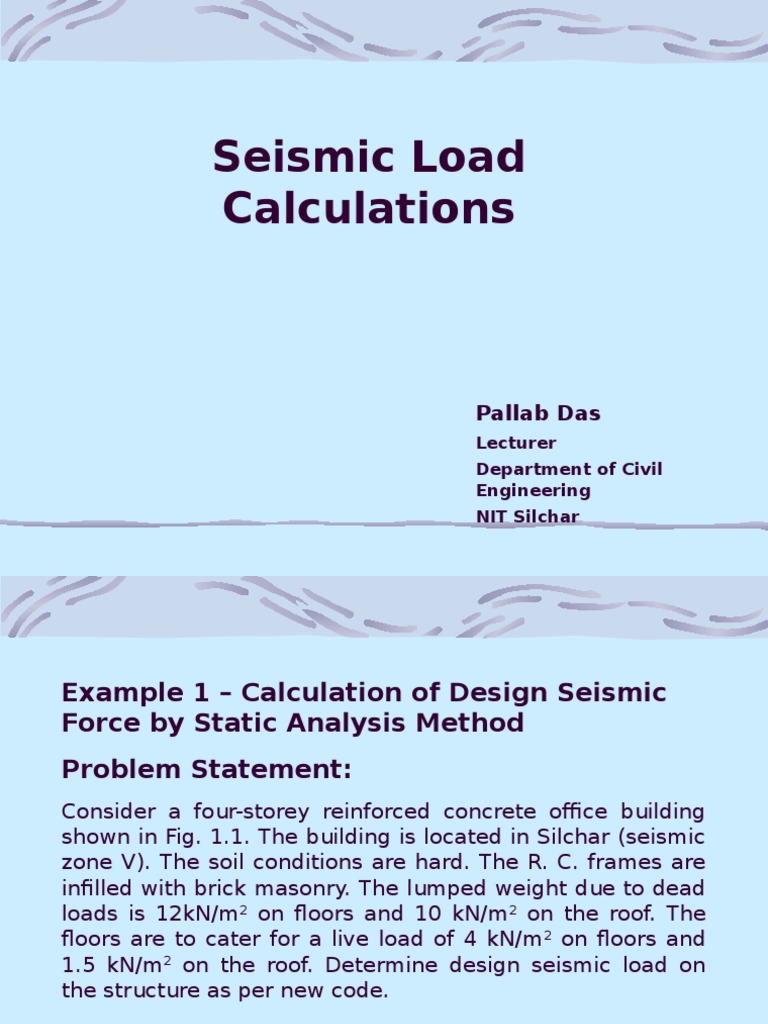 Seismic Load Calculation Pdf Structural Load Visual Cortex 1447