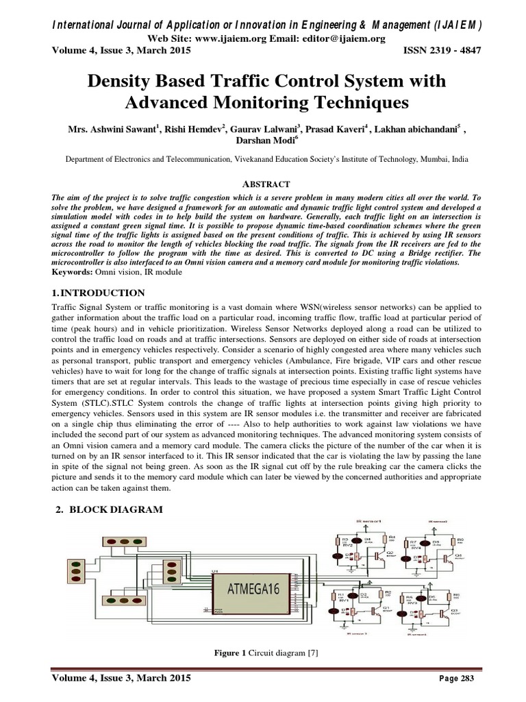 Density Based Traffic Control System With Advanced Monitoring Techniques | PDF | Traffic | Infrared