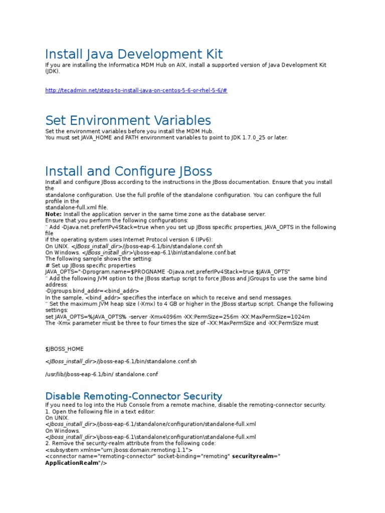 Install Java Development Kit: Disable Remoting-Connector Security | Download Free PDF | Java ...