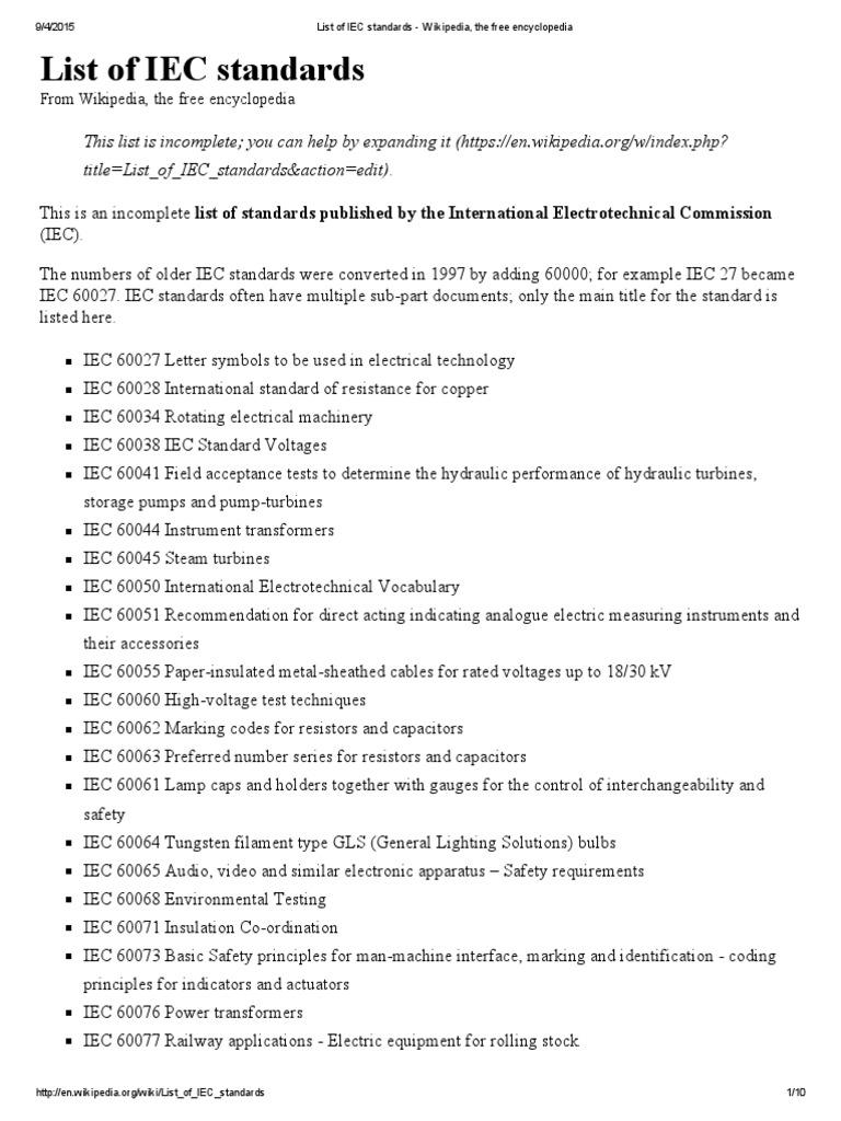 IEC Standards | PDF | Photovoltaic System | Electrical Wiring
