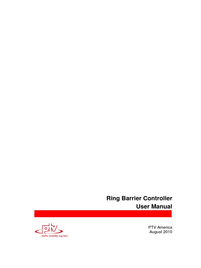 PTV - Ring Barrier Controller - Manual | PDF | Pedestrian Crossing ...
