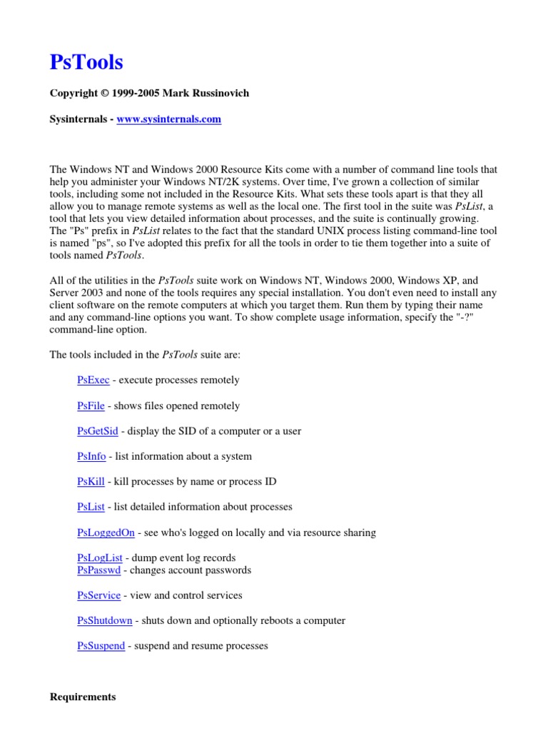 Pstools | Download Free PDF | Command Line Interface | Windows Registry