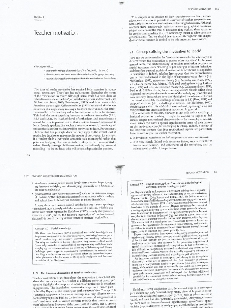 05 Teaching Ans Researching Motivation Cap 7 - Dornyei | PDF