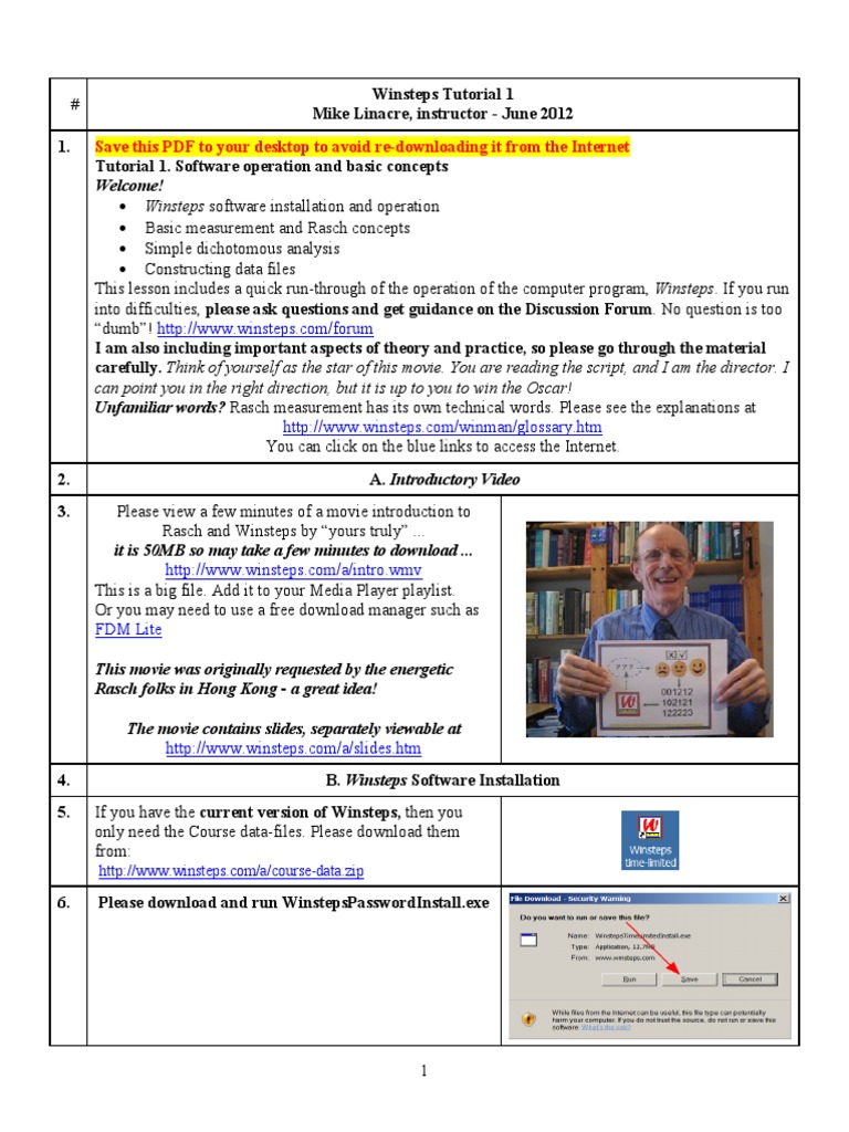 Winsteps Tutorial 1 | PDF | Logarithm | Microsoft Excel