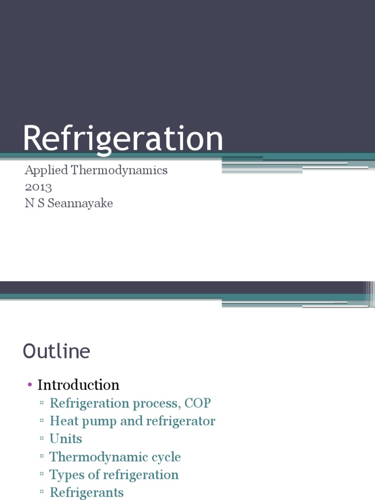 Introduction To Refrigeration | PDF | Refrigeration | Enthalpy