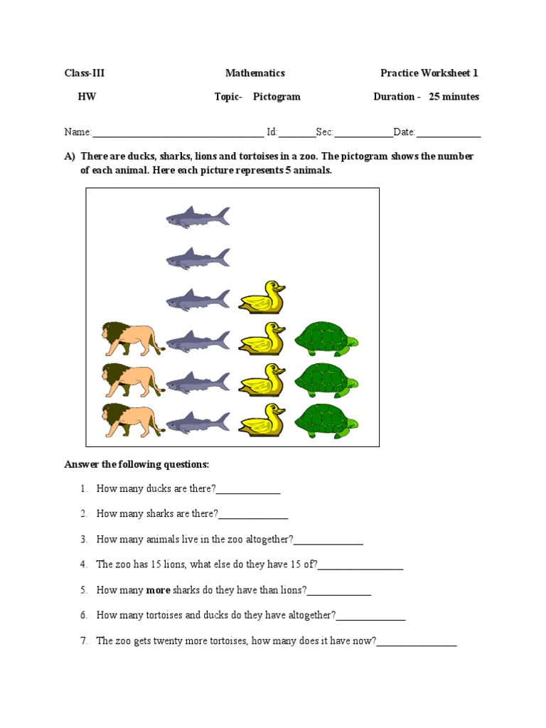 Grade 3 Pictogram Worksheets | PDF | Association Football Seasons ...