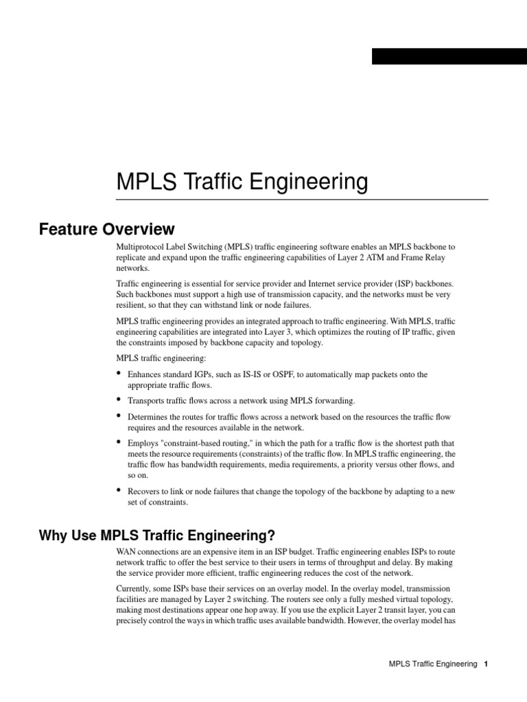 Traffic Engineering | PDF | Multiprotocol Label Switching | Networking