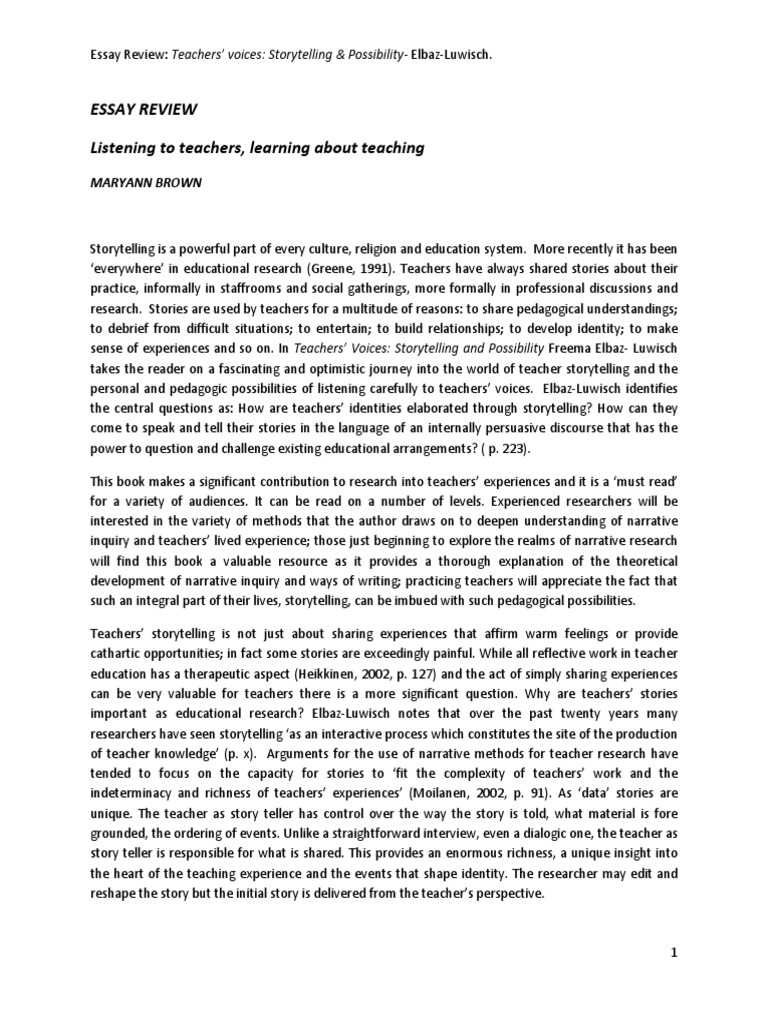 Brown, M. Listening Teachers | PDF | Storytelling | Narrative