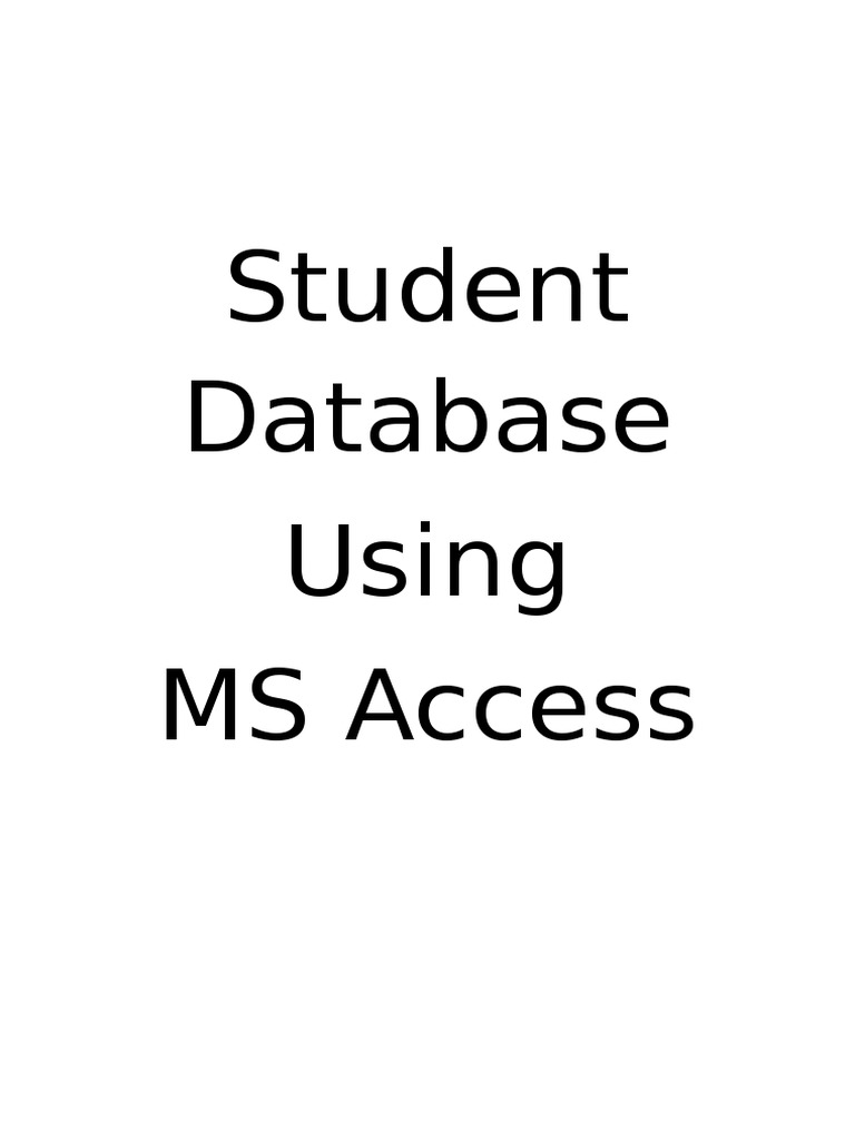 MS Access Database for Students | PDF