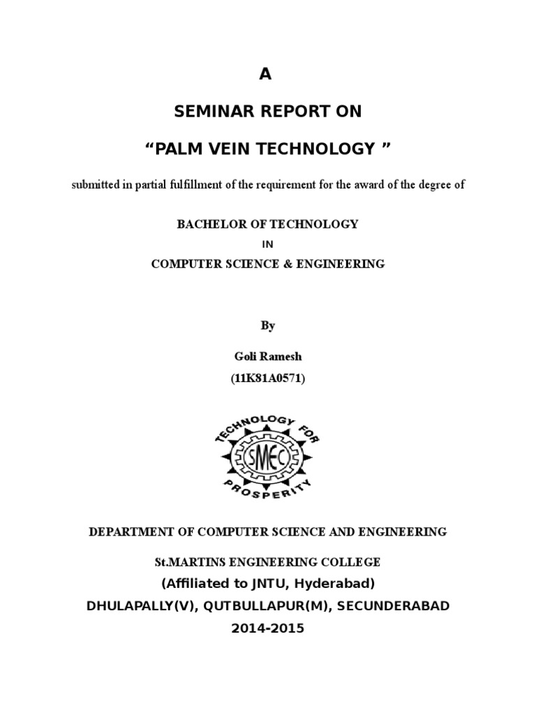 Palm Vein Technology | PDF | Biometrics | Authentication