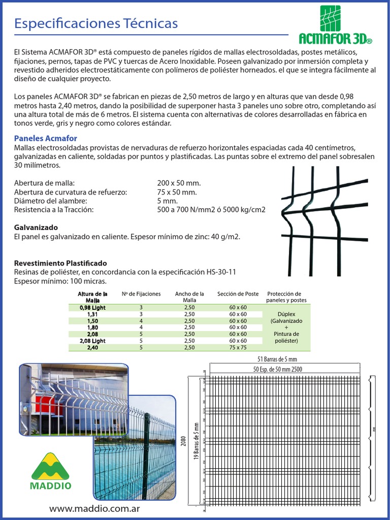 Malla Acmafor | PDF | El hombre hace Materiales | Industrias