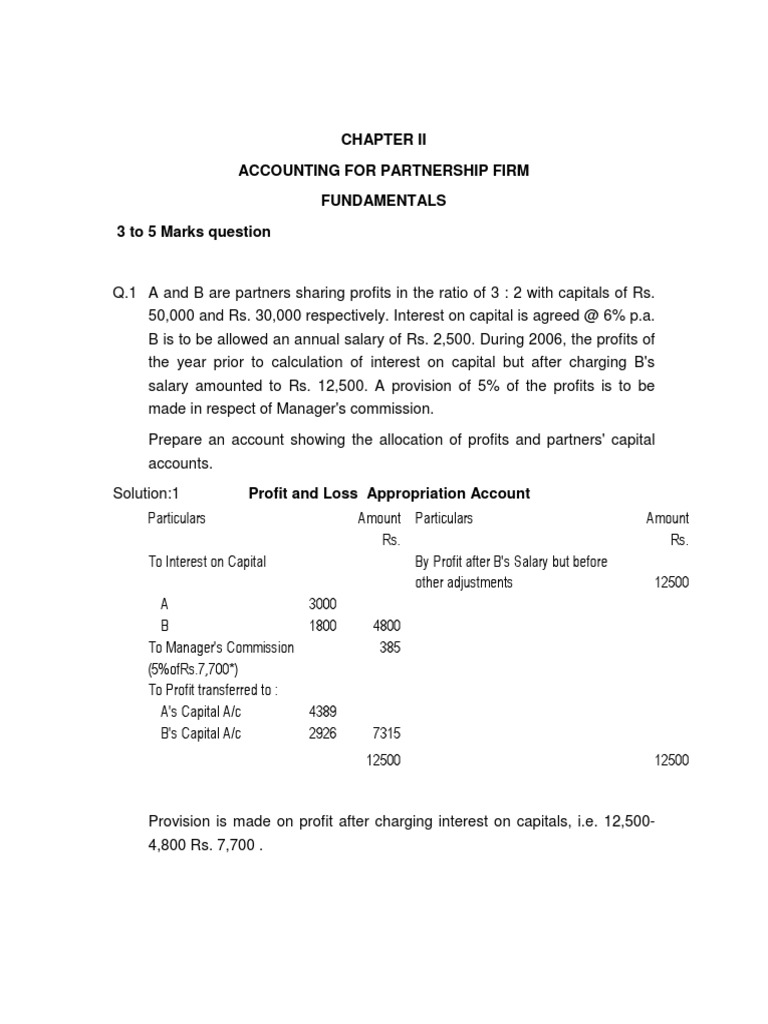 Partnership Accounting Sample Questions | PDF | Partnership | Interest