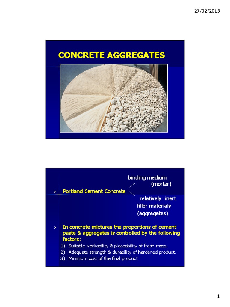 Concrete Aggregates Concrete Aggregates: Binding Medium Binding Medium ...
