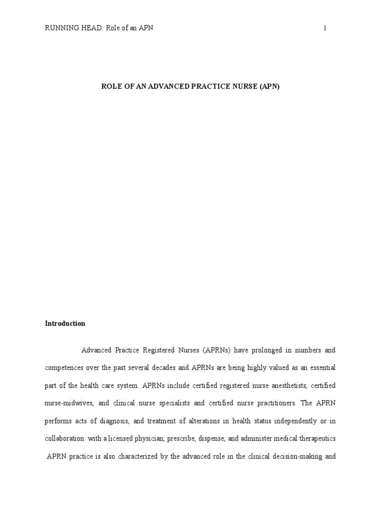 Expanding Roles of Advanced Practice Nurses | PDF | Nurse Practitioner ...