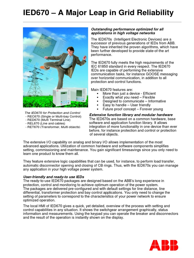 IED670 - A Major Leap in Grid Reliability | PDF | Automation | Software