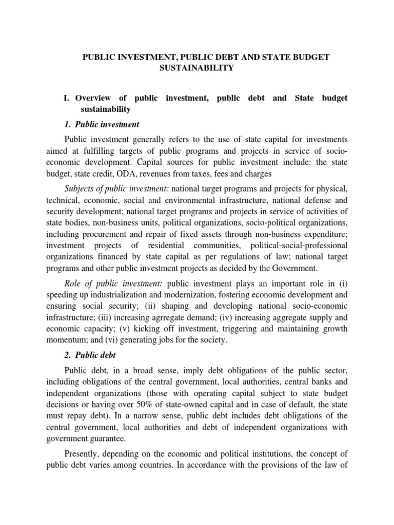 Public Investment | PDF | Government Spending | Government Debt