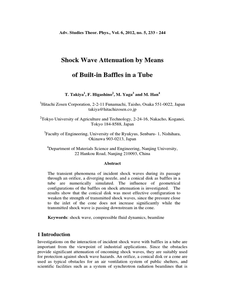 FEIVU-SP-HZC-2012 - TAKIYA ShockWave Attenuation by Baffles | PDF ...