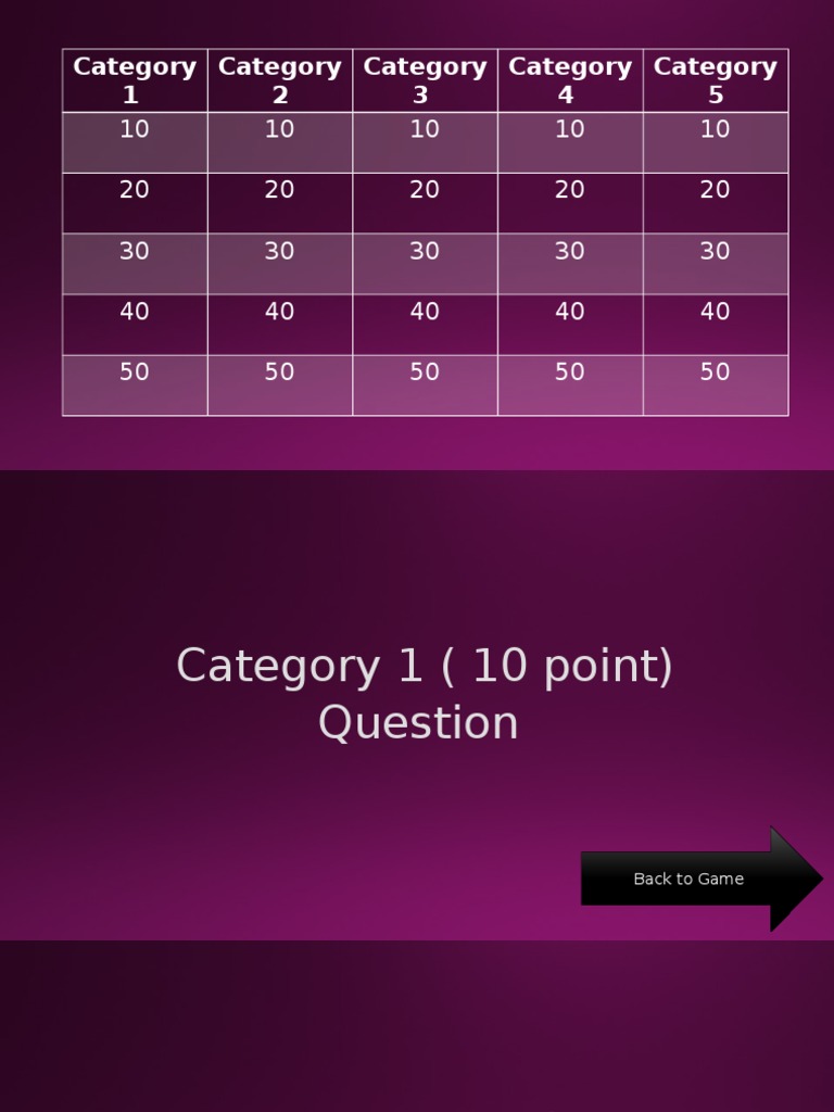 Jeopardy-Style Decimal Puzzle Game | PDF