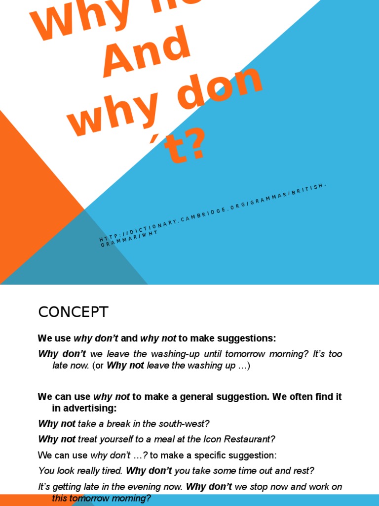 Using "Why Don't" and "Why Not" in Suggestions | PDF