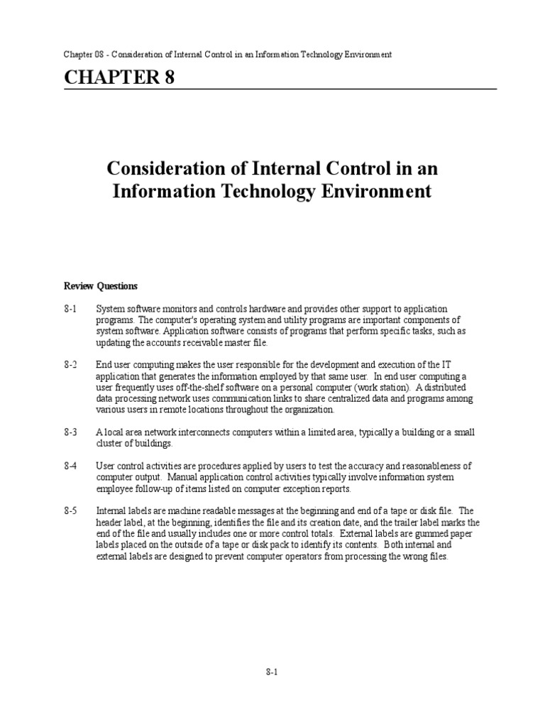 Chapter 8 - Solution Manual | PDF | Audit | Computer Program