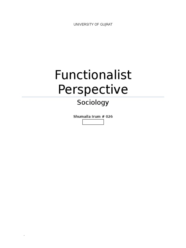 Understanding Functionalist Perspective | PDF | Sociology | Academia