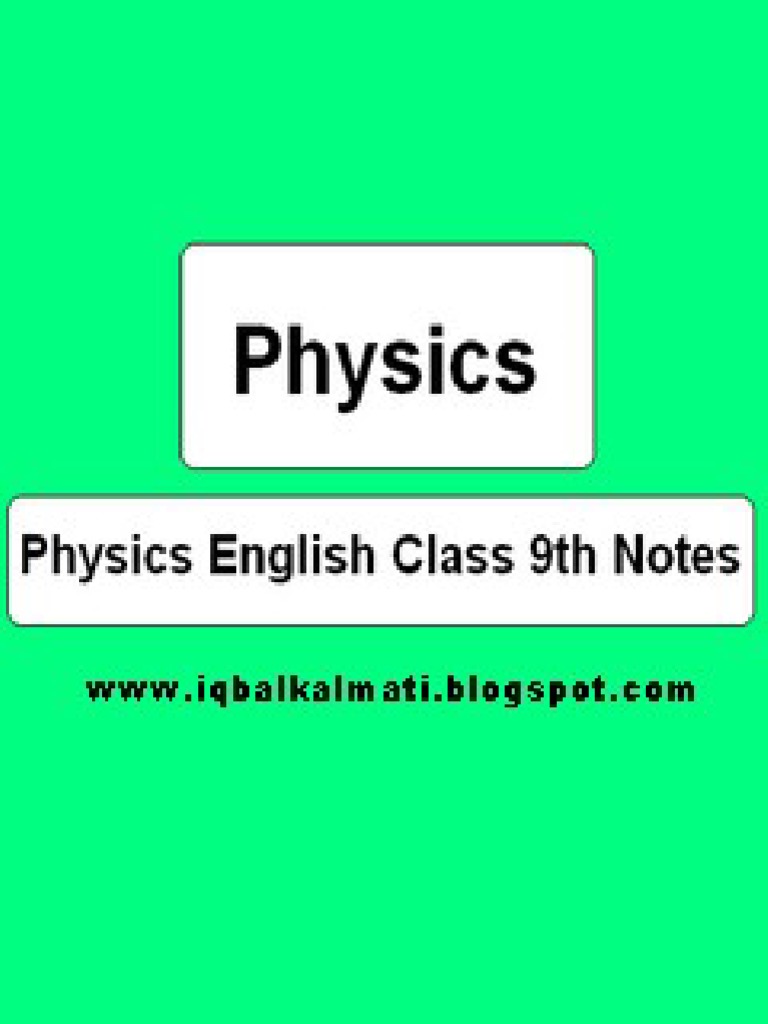 Physics Class 9th Notes | PDF | Sound | Buoyancy