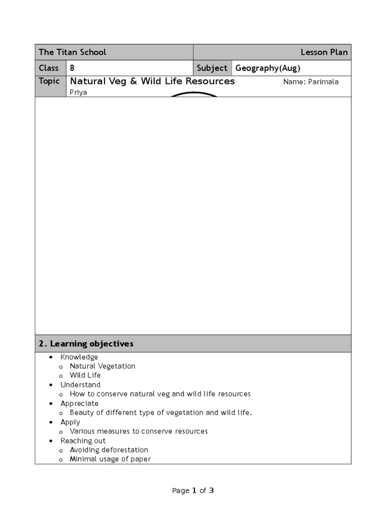 Class 8 Geography CH 3 | PDF | Forests | Lesson Plan